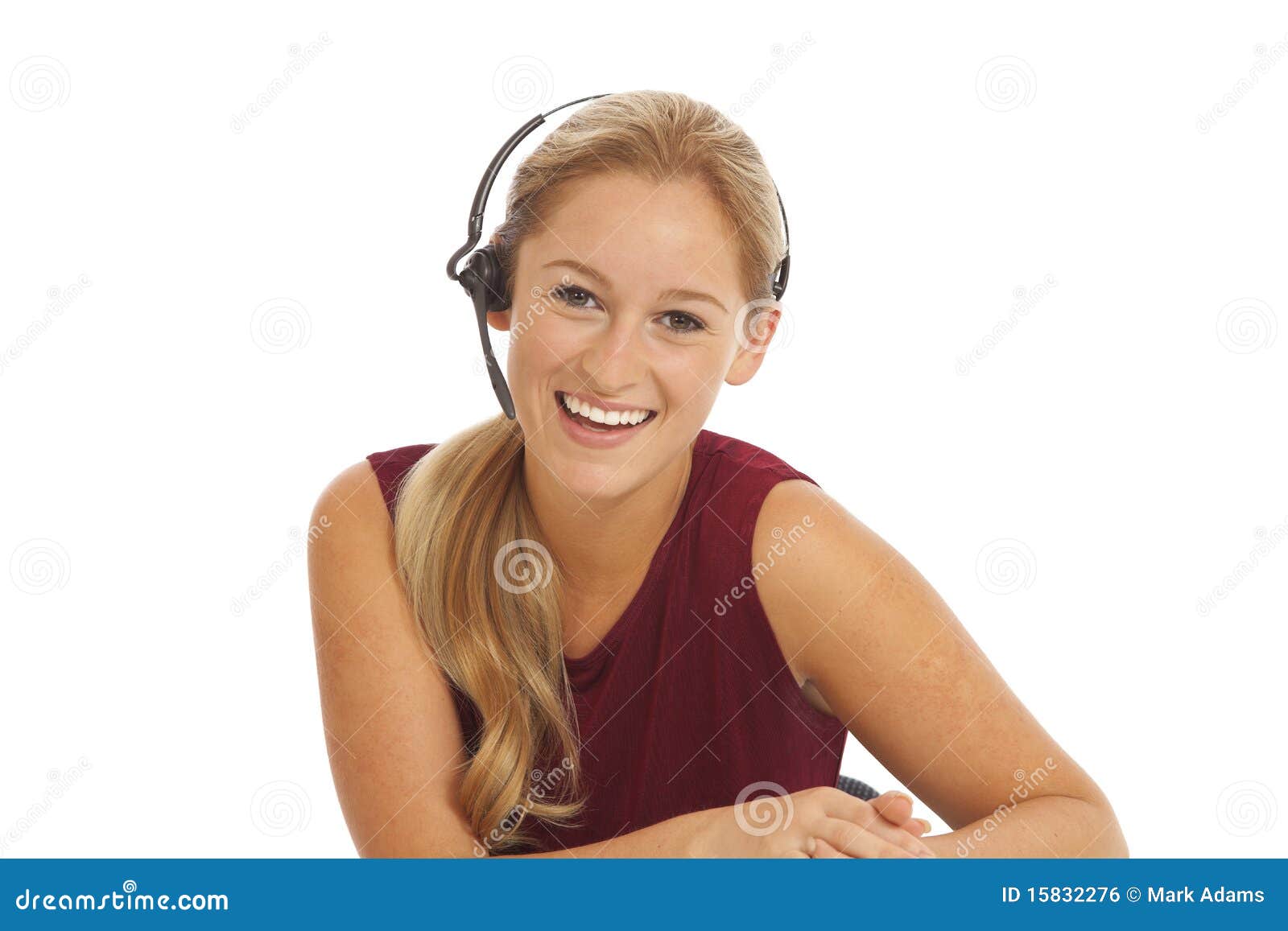Portrait of Young Telemarketer Stock Photo - Image of businesswoman ...