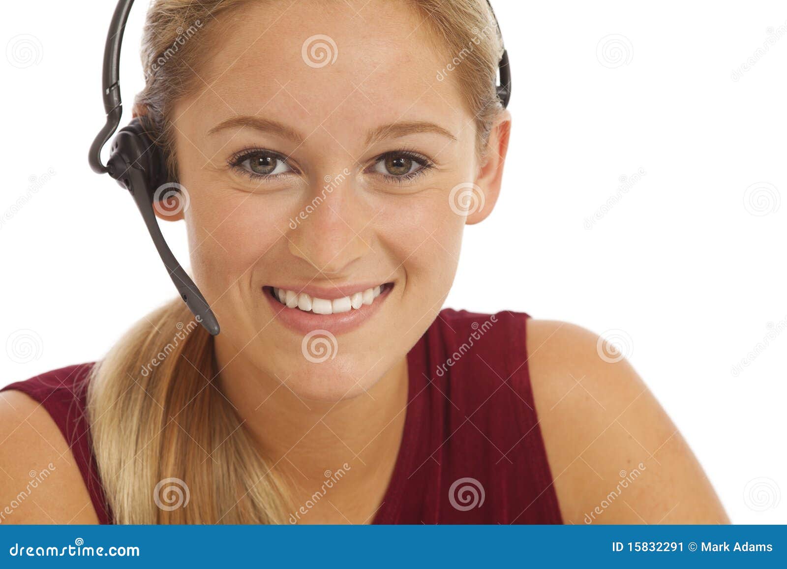 Portrait of Young Telemarketer Stock Image - Image of personal ...