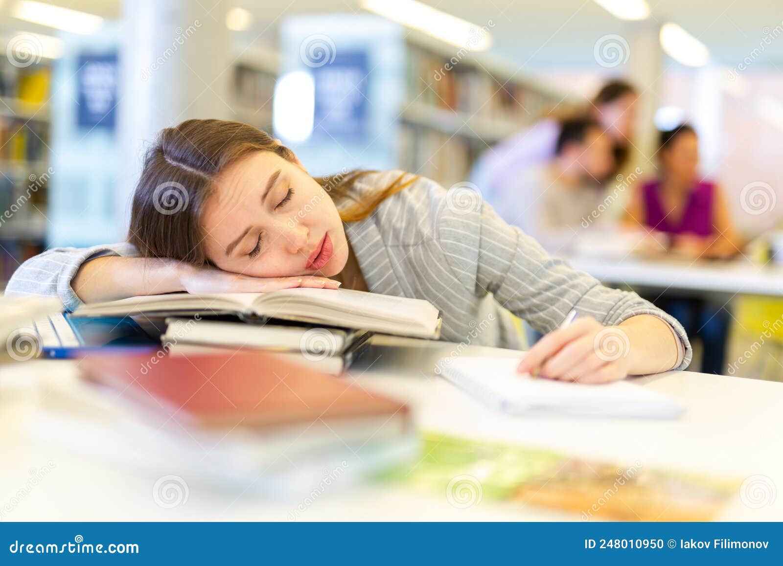 Portrait Young Tired Student Girl in the Library Stock Photo - Image of ... Portrait Young Tired Student Girl in the Library Stock Photo - Image of ...