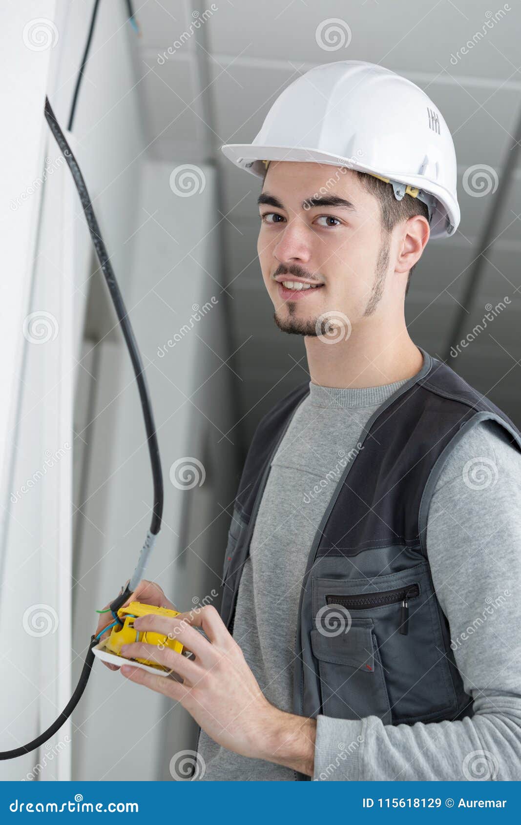 Portrait of Young Tradesman Stock Image - Image of contractor, switch ...