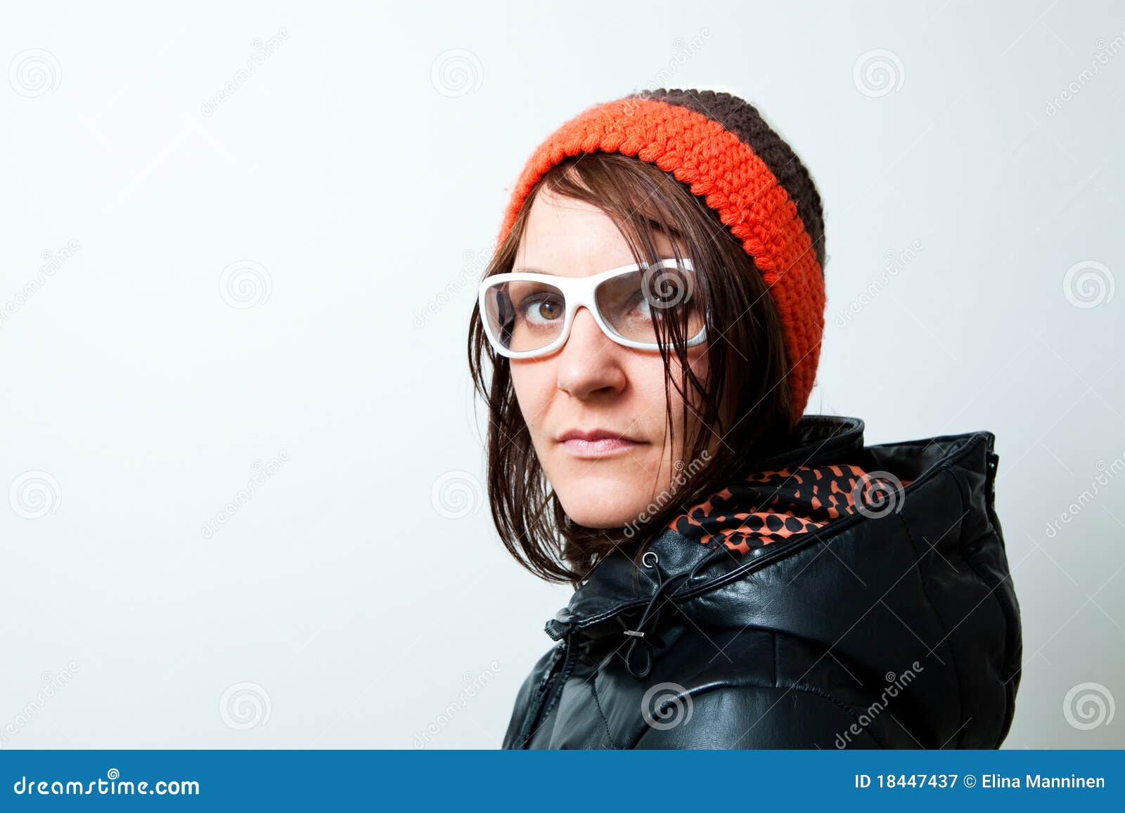 Portrait of Young Trendy Woman Stock Image - Image of portrait, looking ...