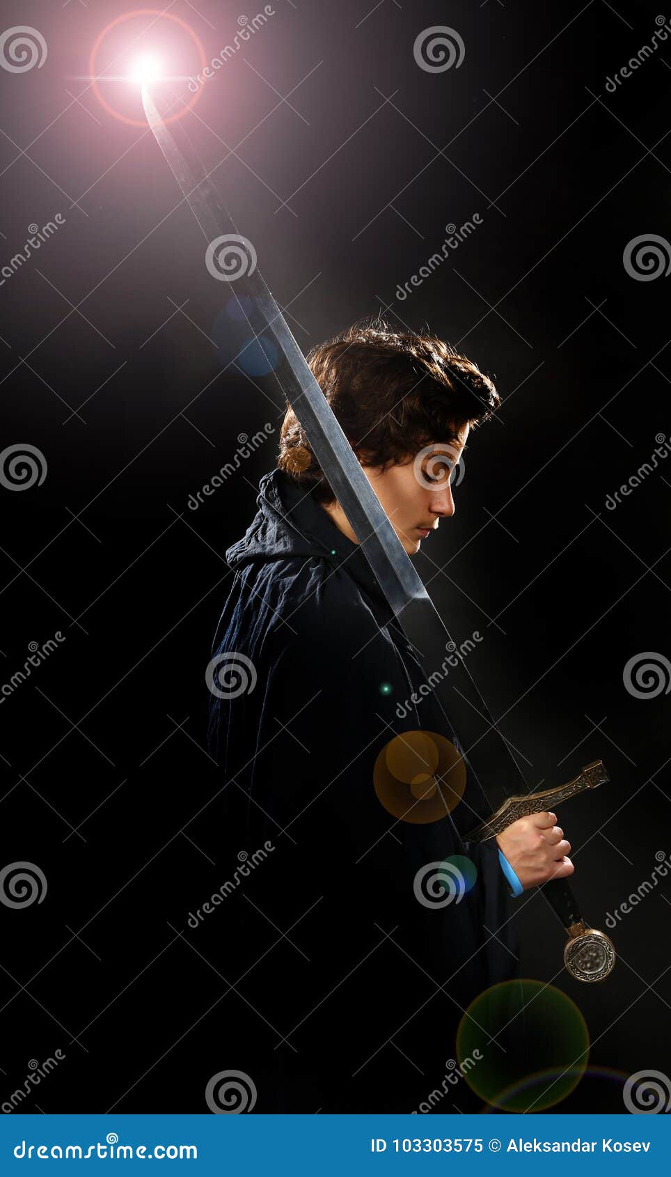 A boy with sword stock image. Image of hero, person - 103303575