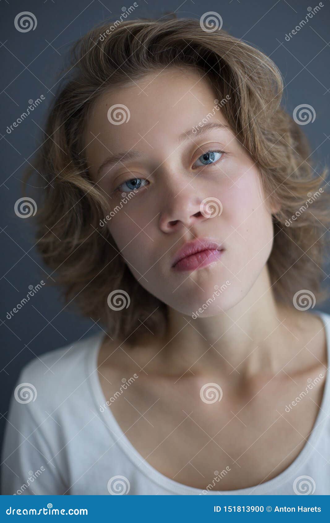 Portrait of Young Woman Angrily Looking in Camera Stock Photo - Image ...