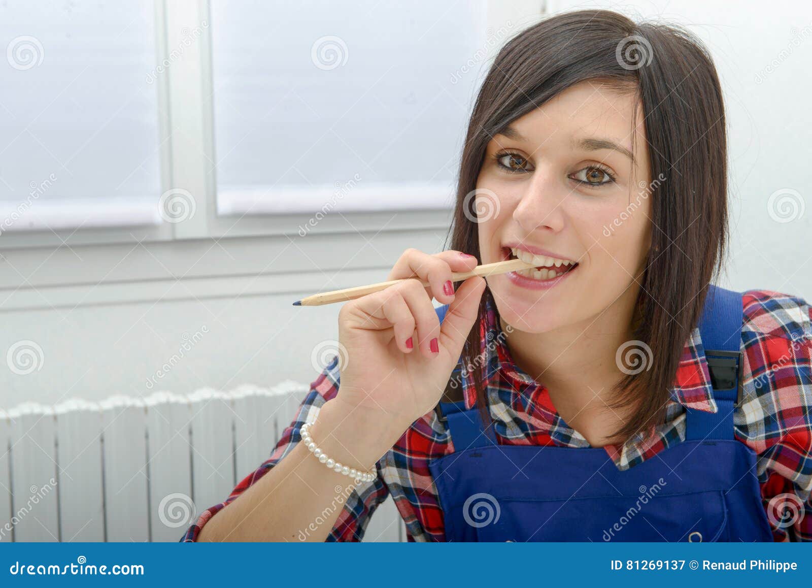 Portrait of Young Woman Apprentice Stock Image - Image of manufacturing ...