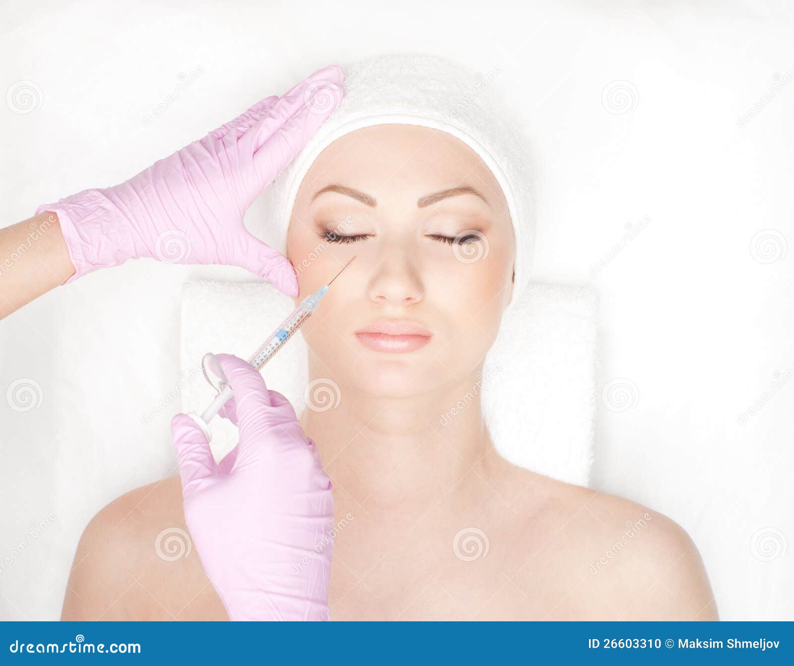 Portrait of a Young Woman on a Botox Procedure Stock Photo - Image of ...
