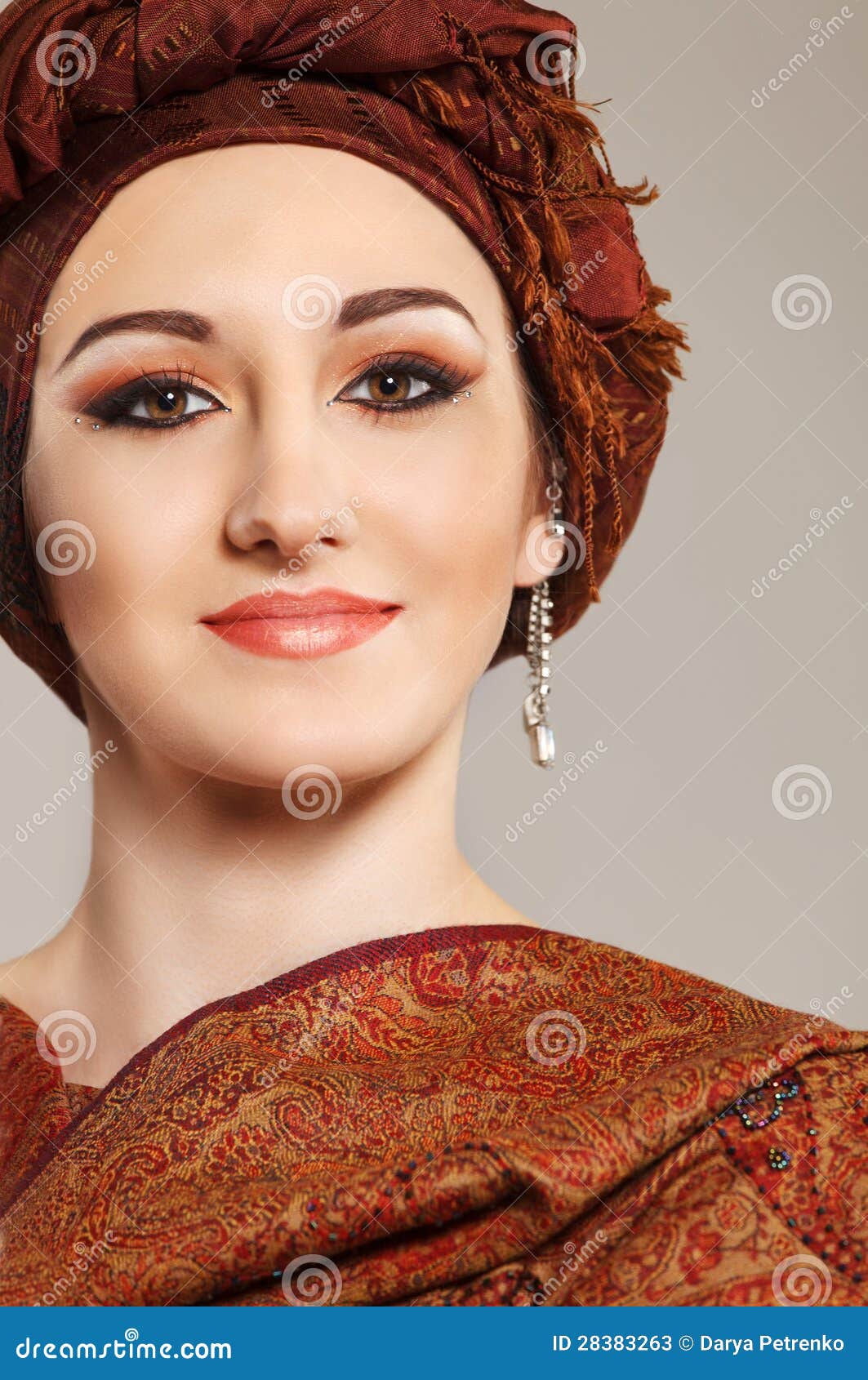 Portrait of a Young Woman in Eastern Style Stock Image - Image of adult ...