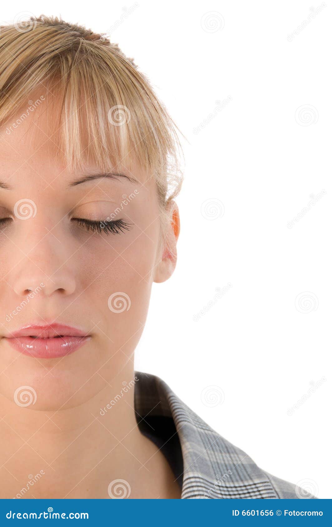 Portrait of Young Woman with Eyes Closed Stock Photo - Image of cute ...