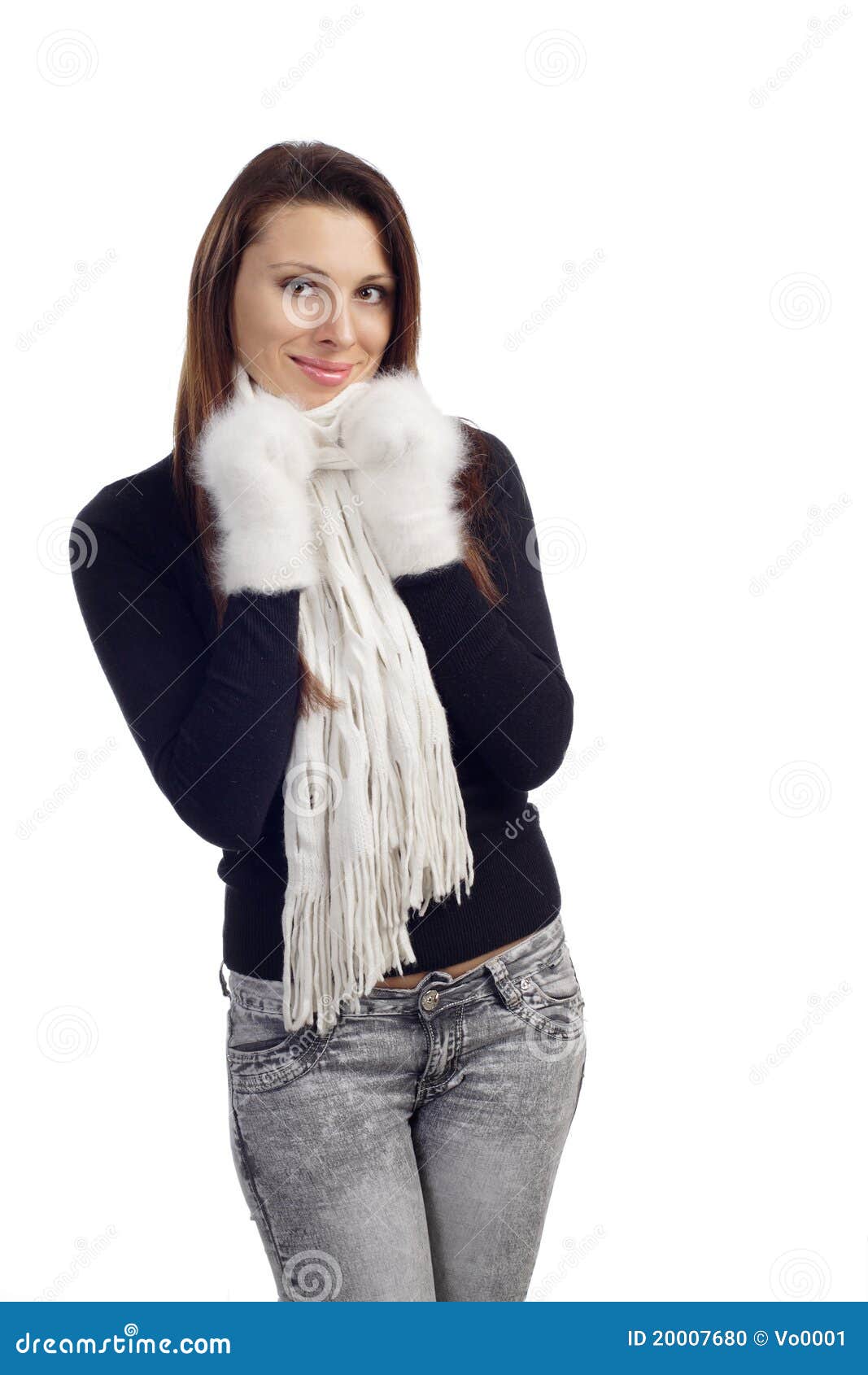 Portrait of Young Woman Feeling Cold Stock Photo - Image of caucasian ...