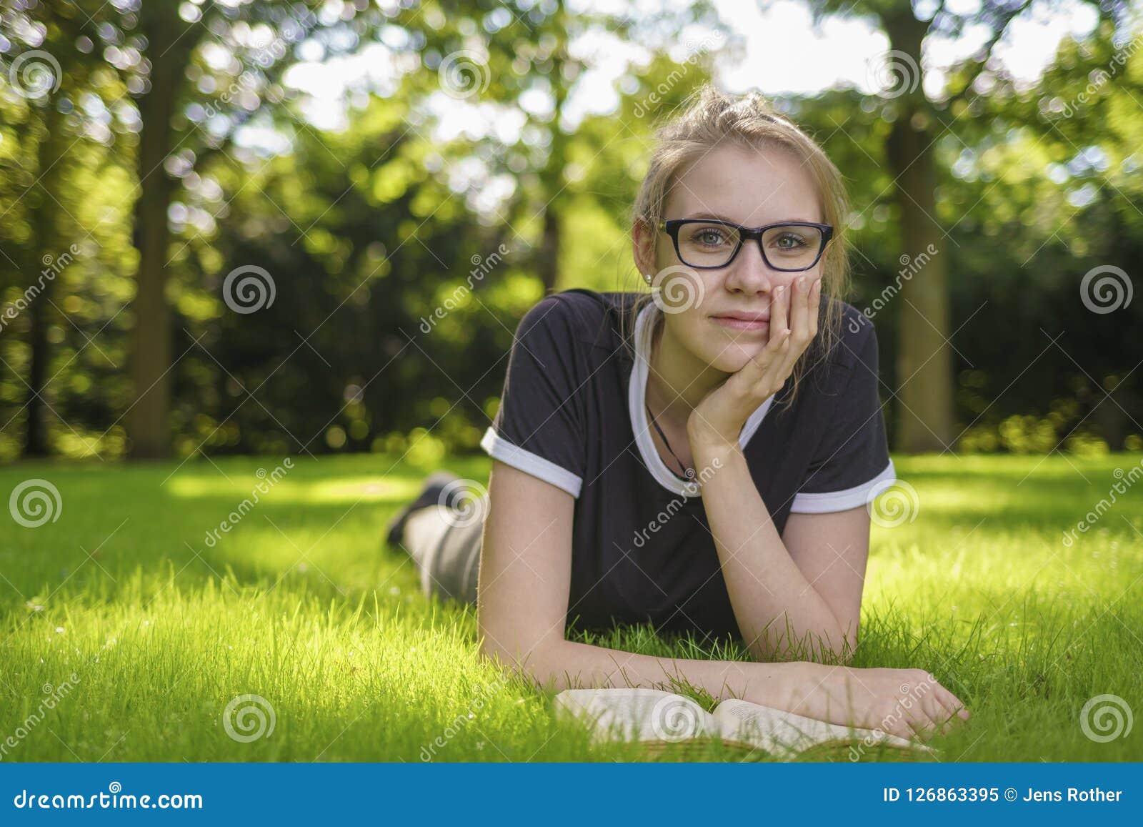 The Portrait of a Young Woman Looking Thoughtful Stock Image - Image of ...