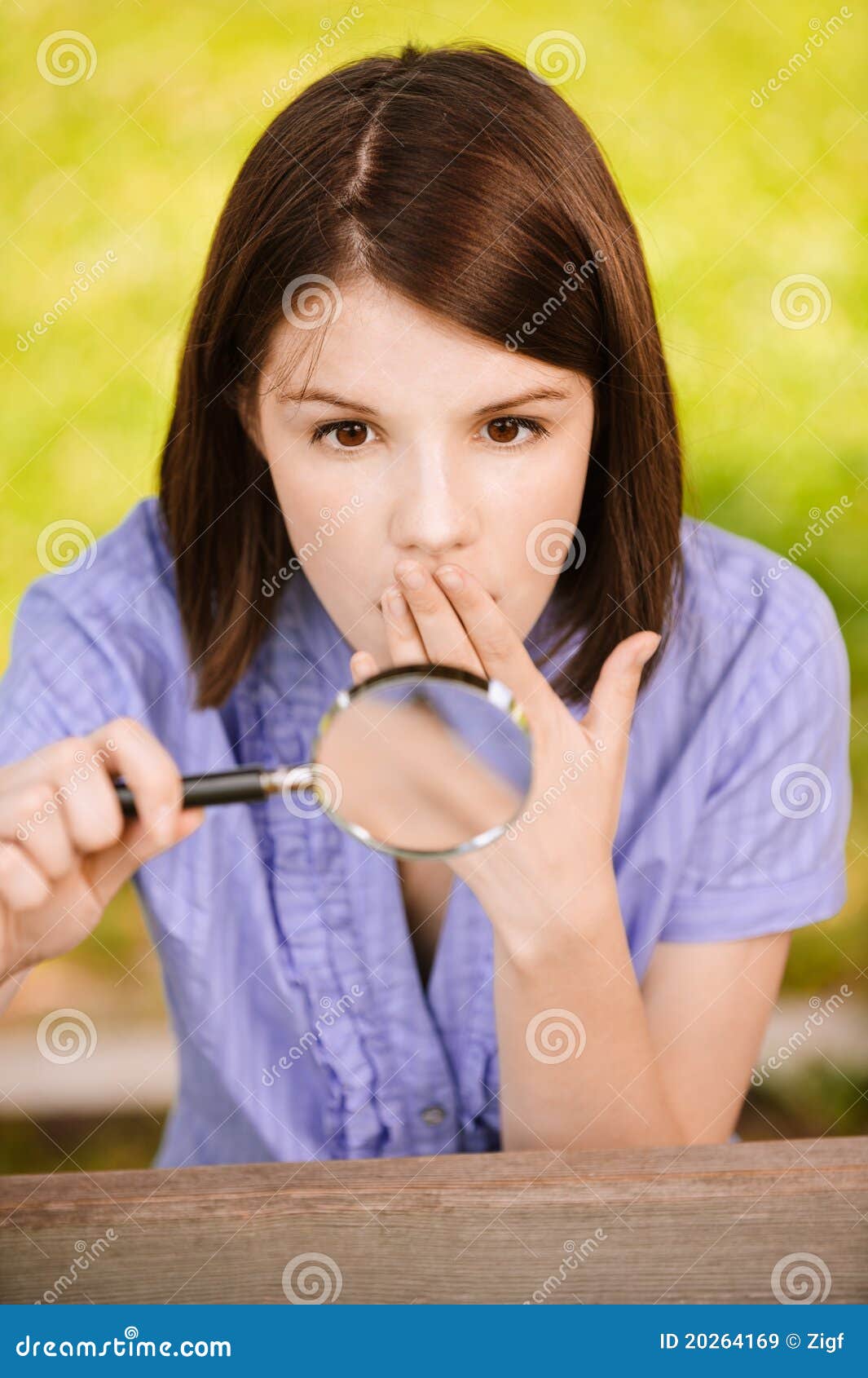 Portrait of Young Woman with Loupe Stock Image - Image of meditate ...