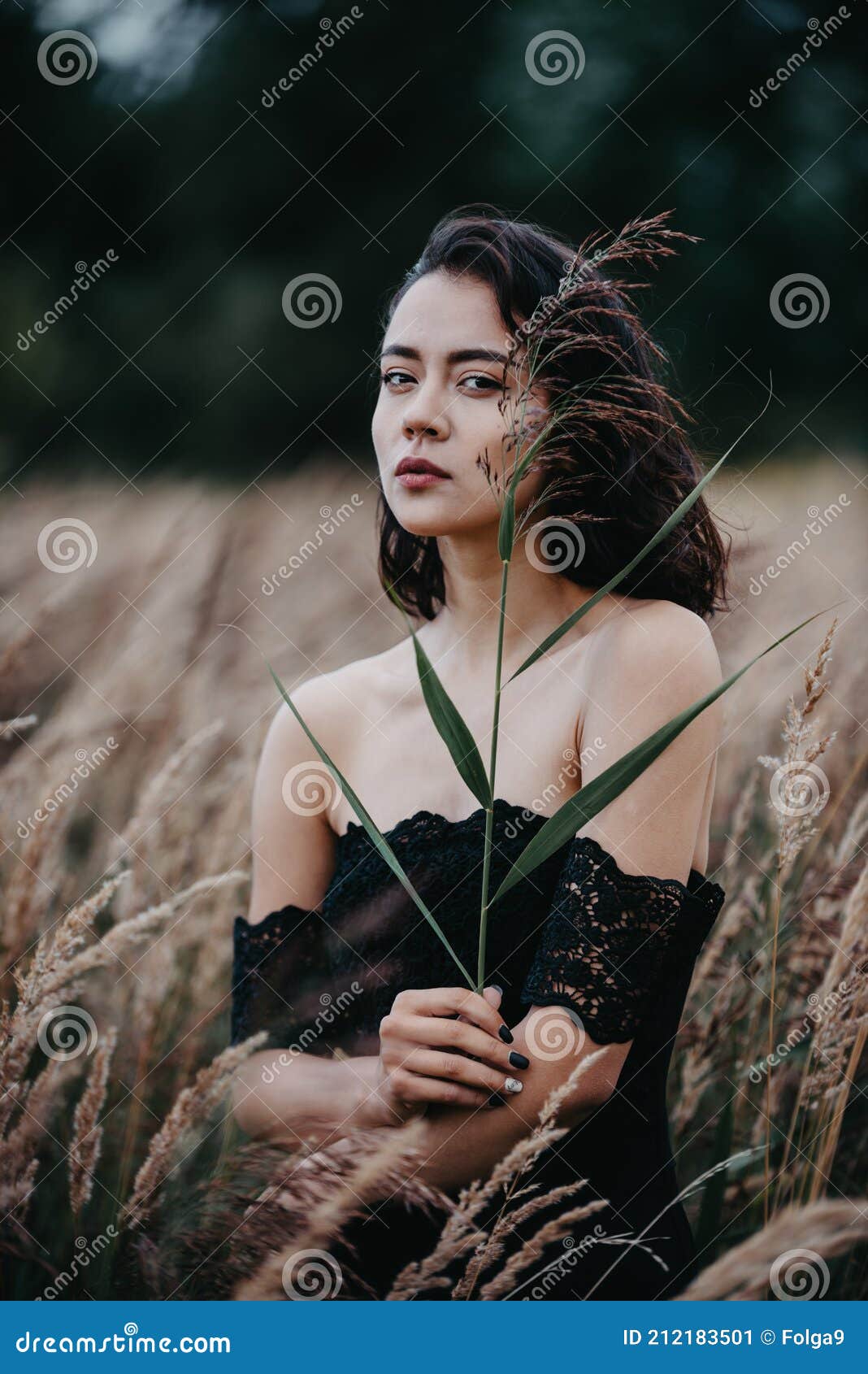 Portrait Of A Young Woman In Nature Stock Image Image Of Close Cute