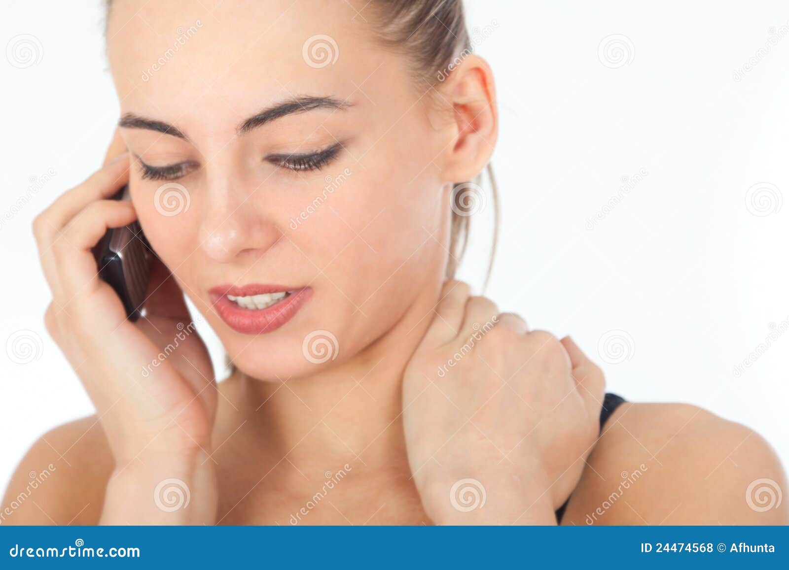 Portrait of Young Woman on Phone Call Stock Photo - Image of phone ...