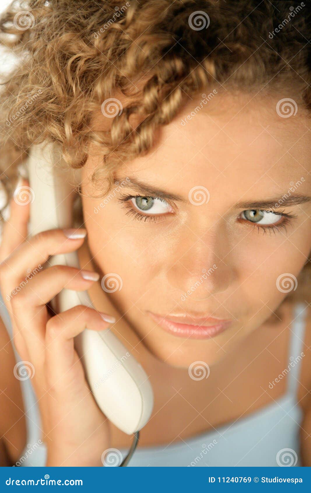 Portrait of Young Woman Phoning Stock Image - Image of close, fair ...