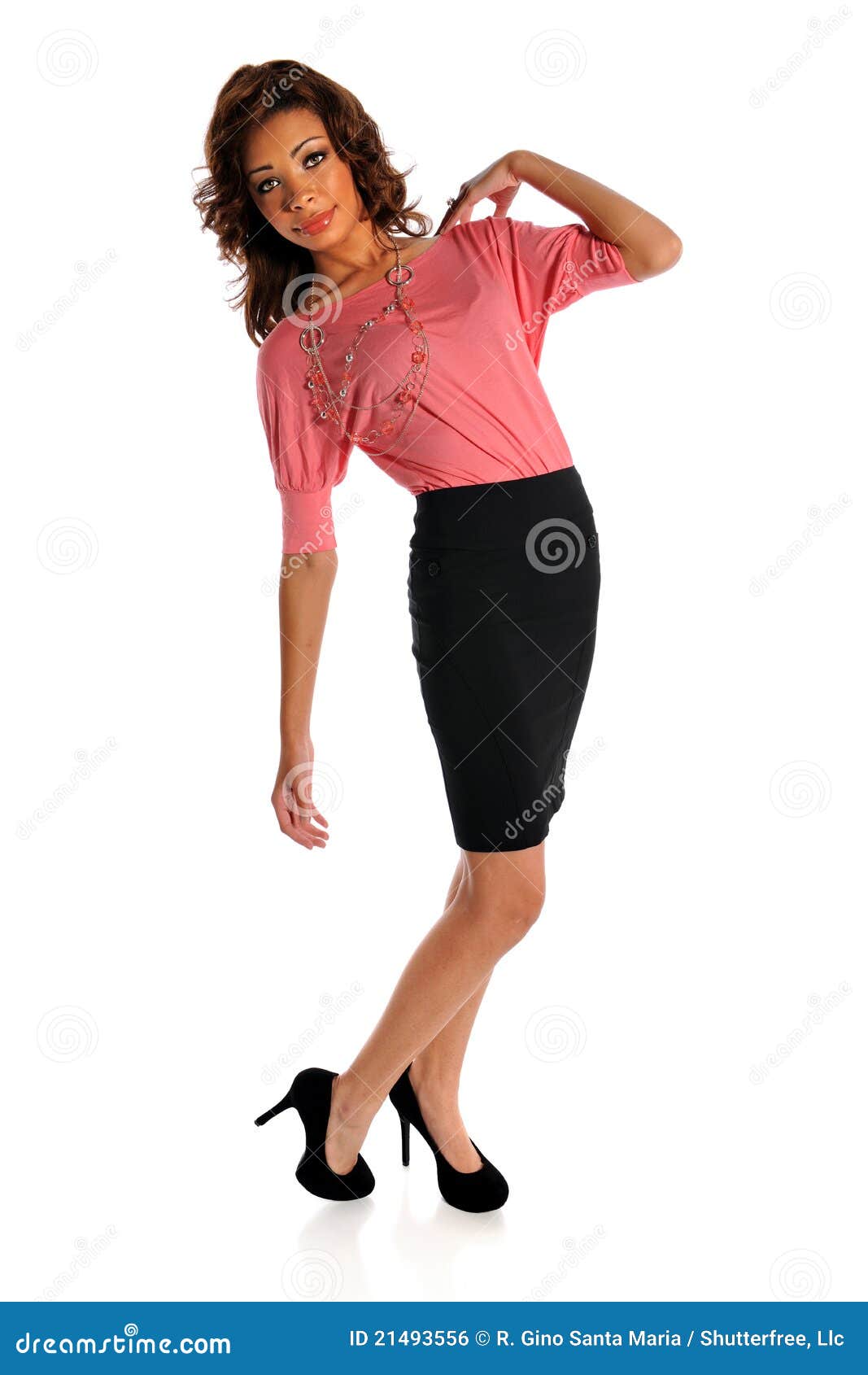 Portrait of Young Woman Posing Stock Photo - Image of attractive, black ...