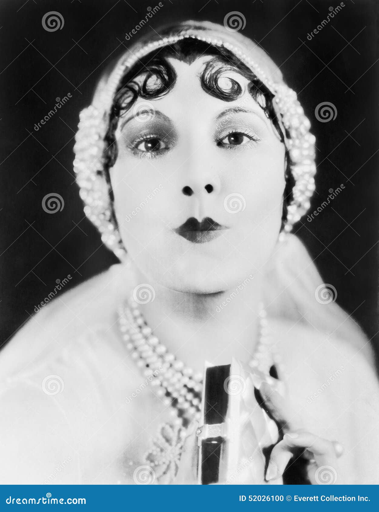 Portrait of a Young Woman Puckering Up Stock Photo - Image of black ...