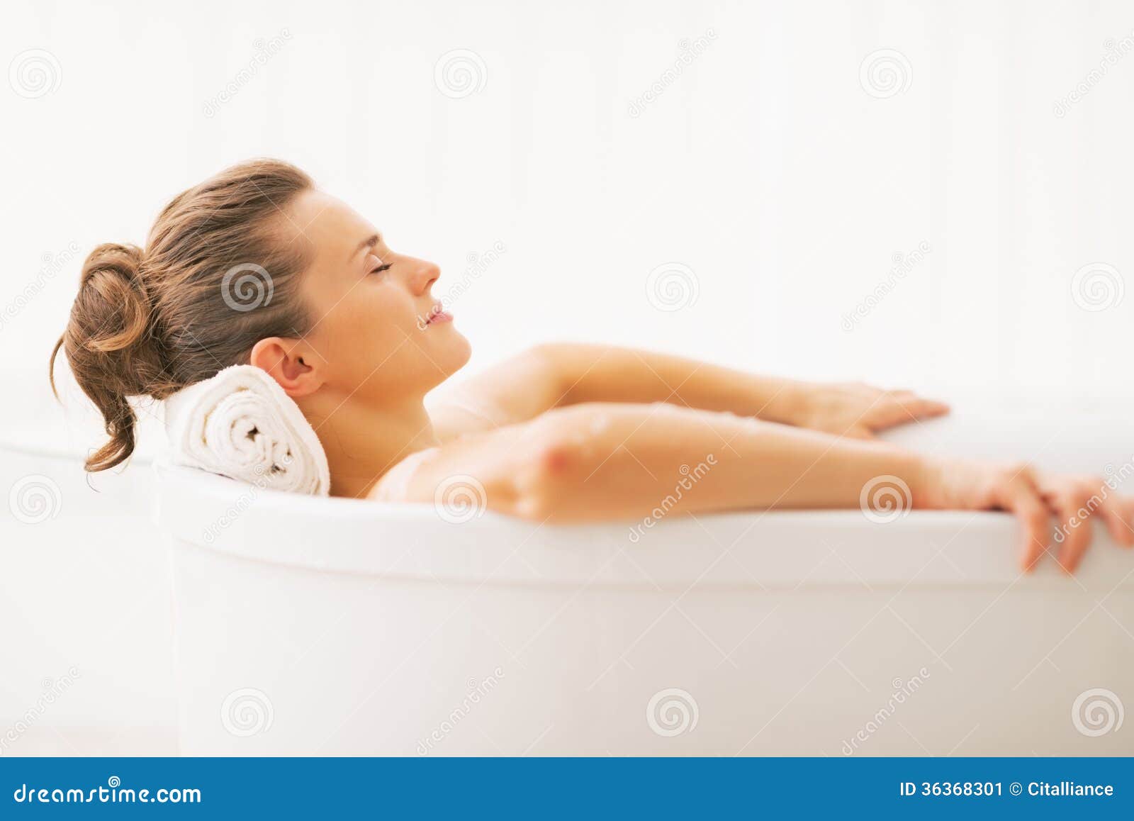 Portrait of Young Woman Relaxing in Bathtub Stock Image - Image of ... Portrait of Young Woman Relaxing in Bathtub Stock Image - Image of ...