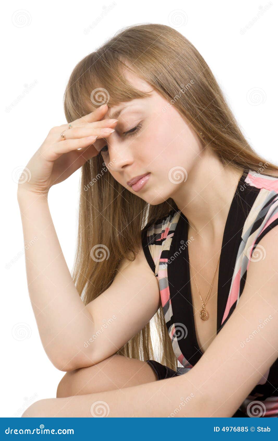 Portrait of a Young Woman Sad Expression Stock Image - Image of ...