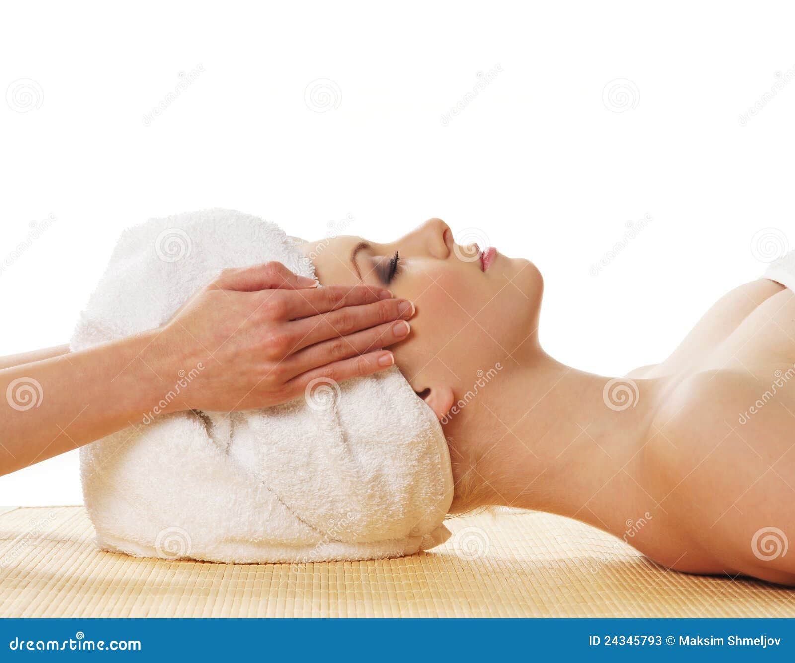 Portrait of a Young Woman on a Spa Massage Stock Image - Image of neck ...