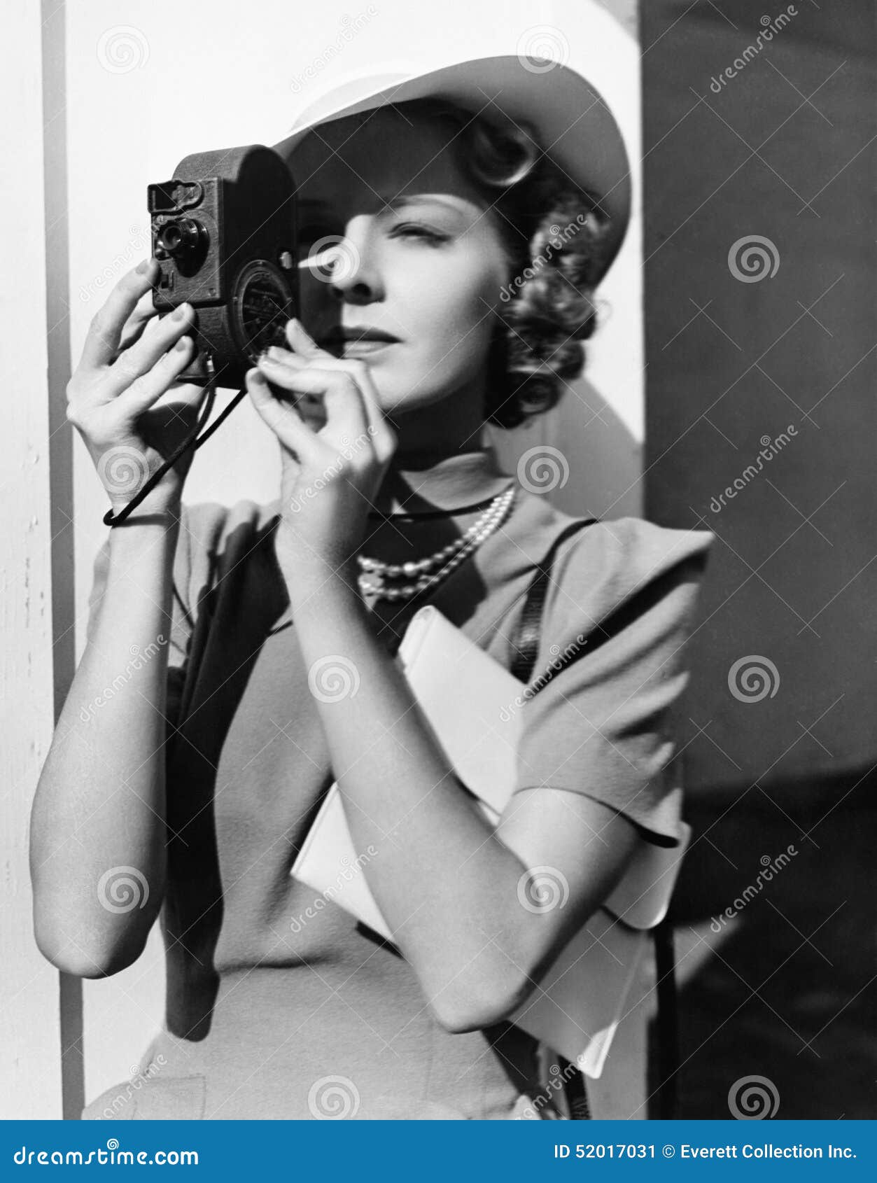 Portrait of a Young Woman Taking a Picture with a Camera Stock Image ...