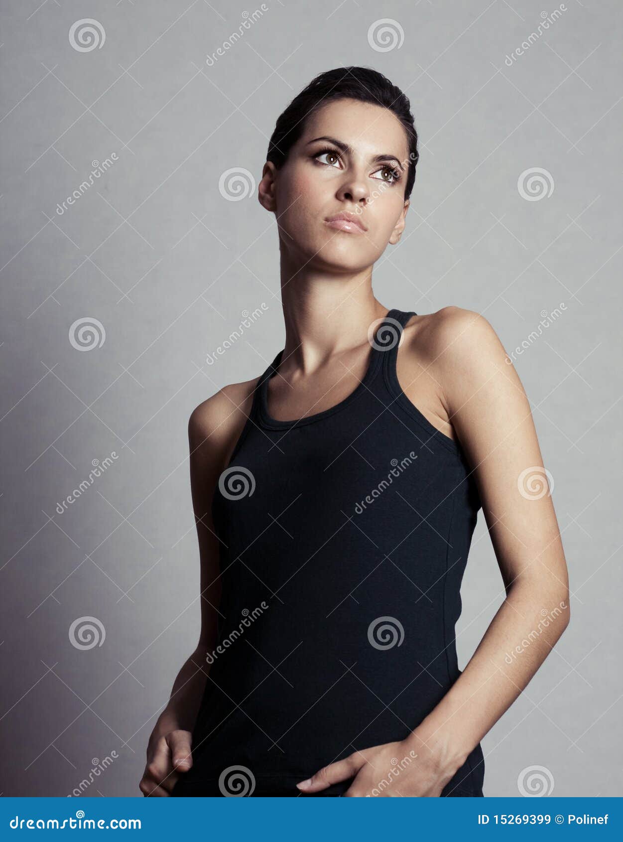 Portrait of Young Woman Thinking Stock Image - Image of beautiful ...