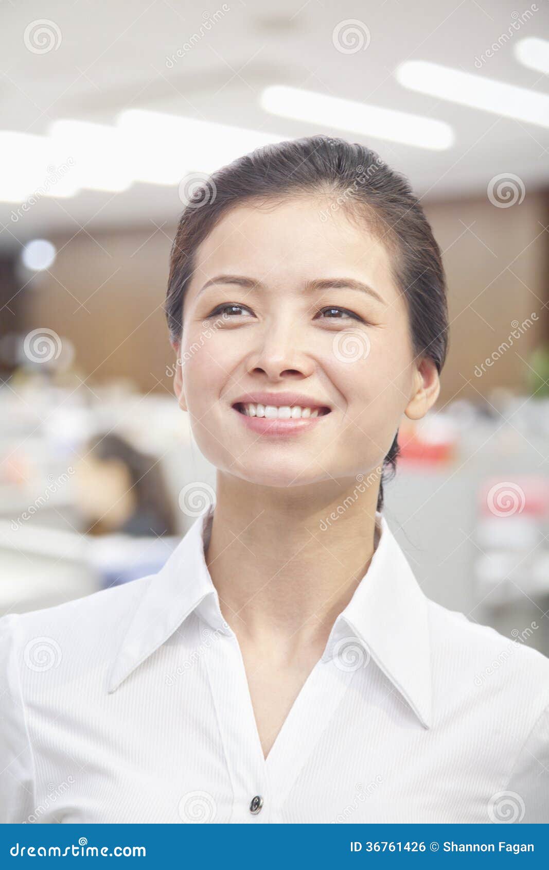Portrait of Young Woman, White Collar Worker Stock Photo - Image of ...