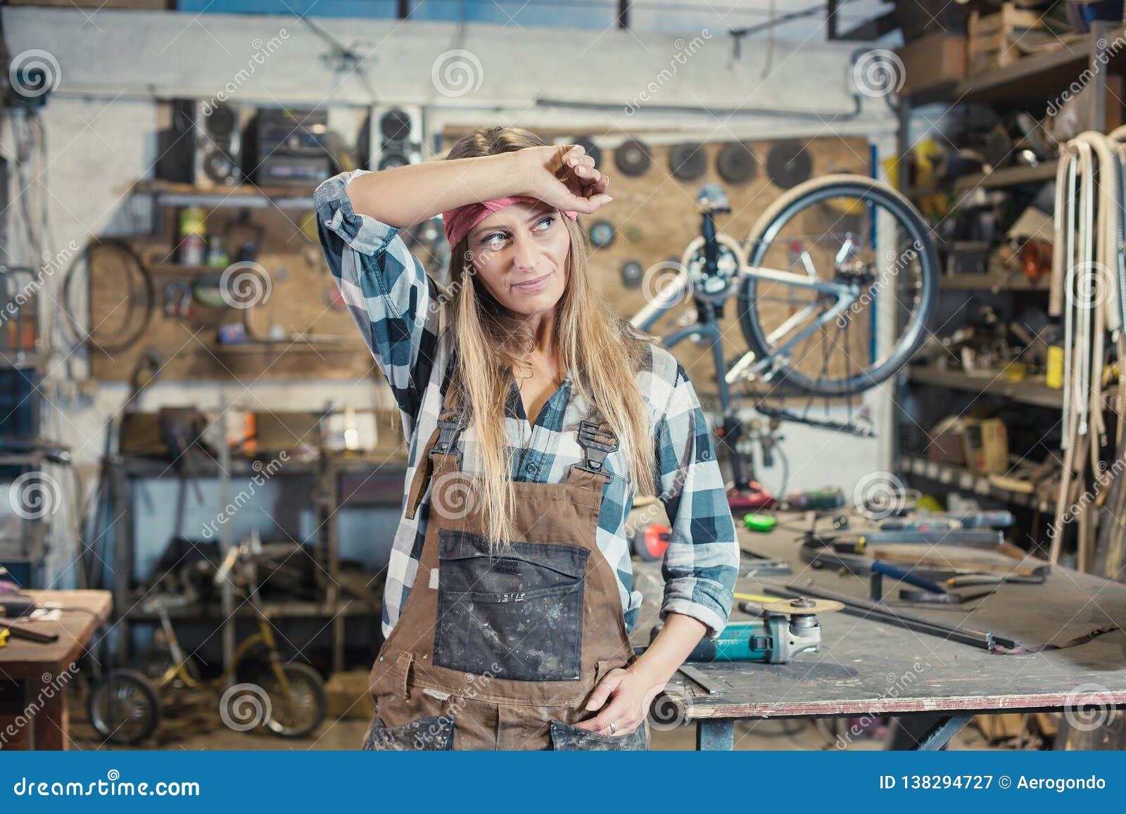 Portrait of a Young Woman Worker in a Workshop Stock Image - Image of ...