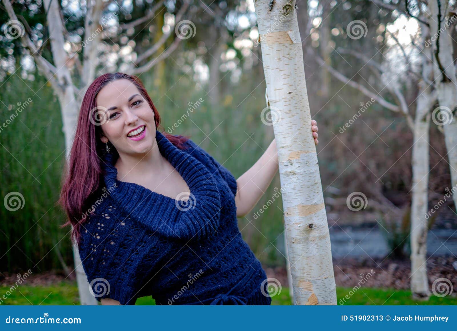 Portrait of Young Women Holding Tree Stock Image - Image of caucasian ...