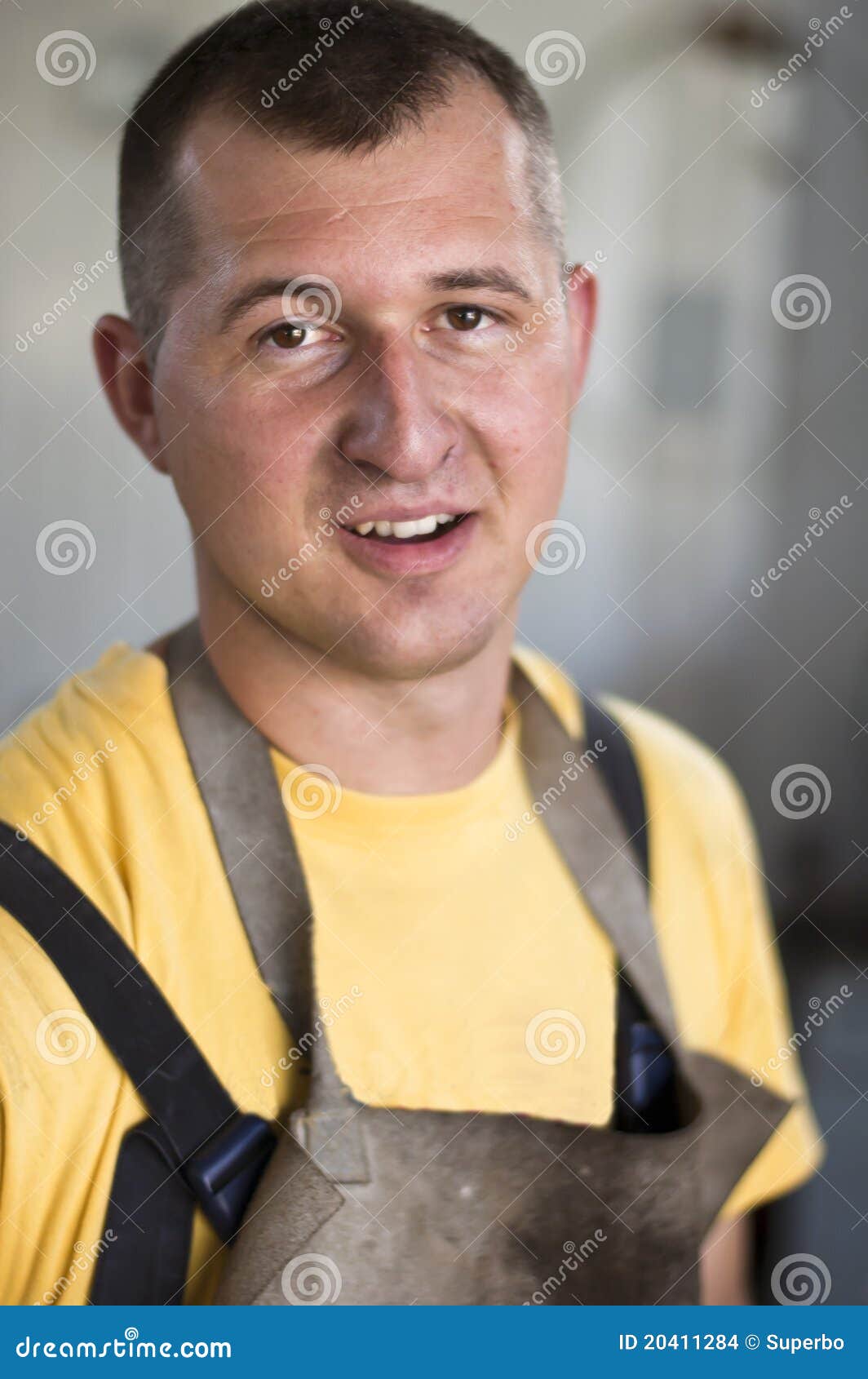 Portrait of young worker stock photo. Image of factory - 20411284