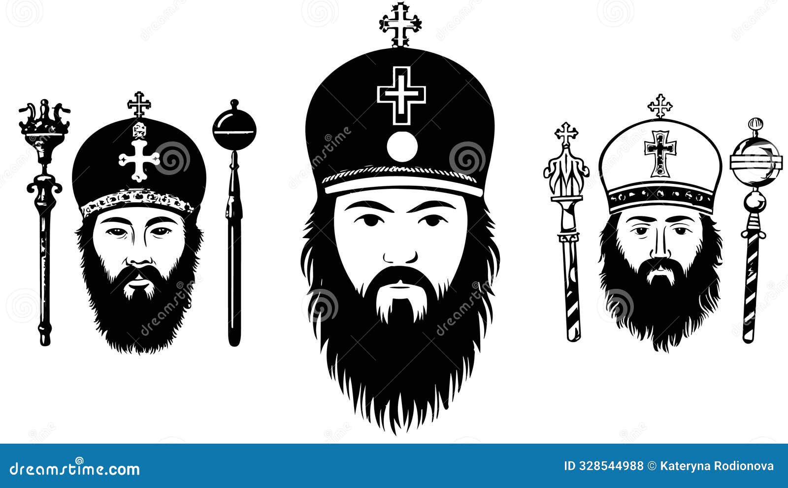 Portraits of Ancient Orthodox Tsars with the Attributes of Power ...