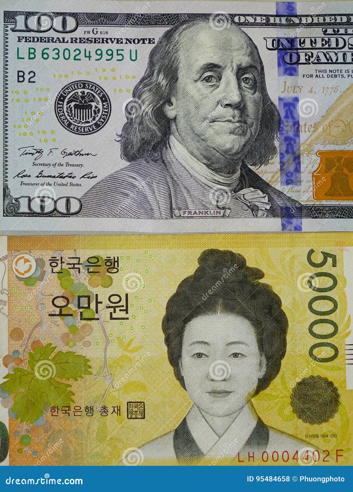 Portraits on banknotes stock photo. Image of franklin - 95484658