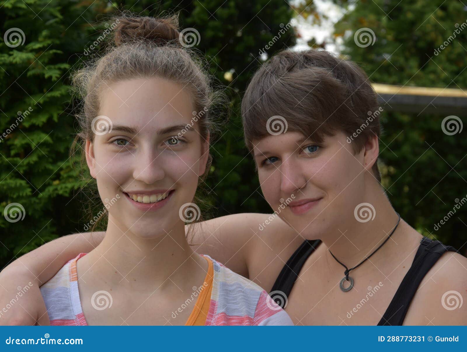 Portraits of Happy Girlfriends Stock Image - Image of moment, joke ...