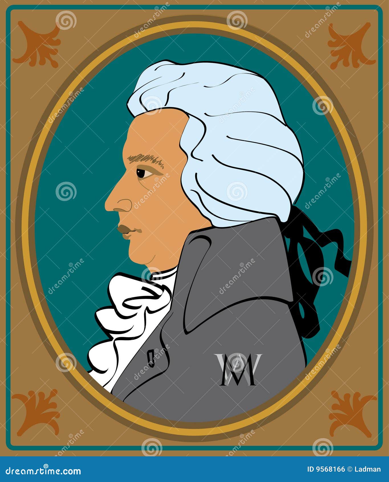 Portraits mozart stock vector. Illustration of harmony - 9568166