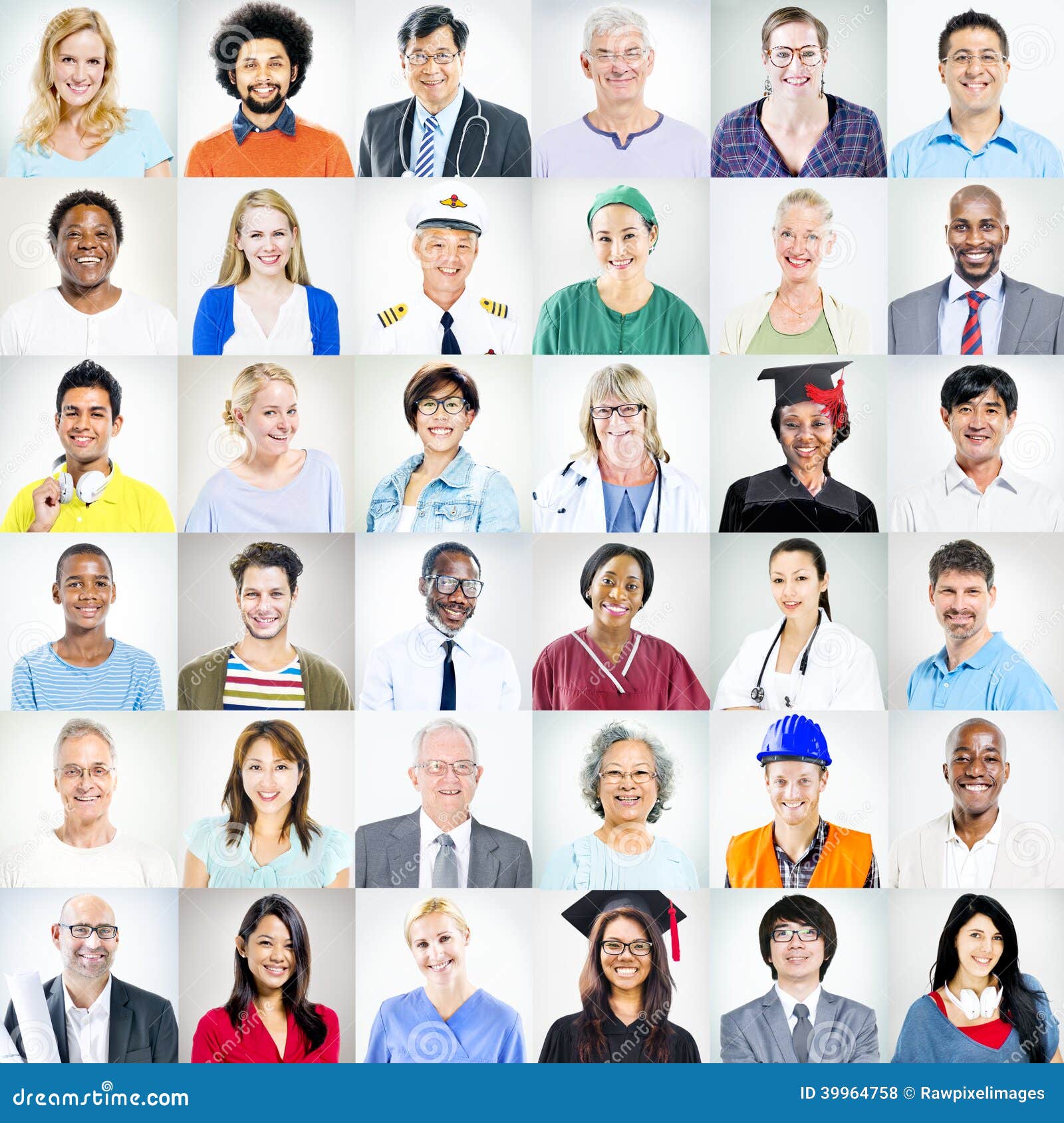 Portraits of Multiethnic Mixed Occupations People Stock Photo - Image ...