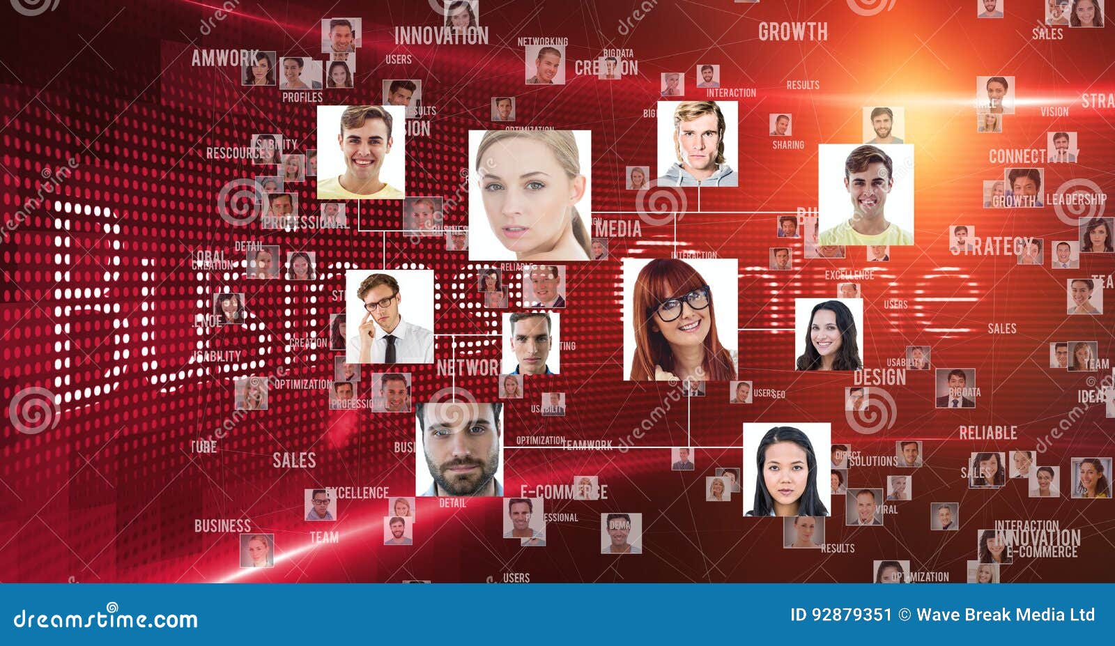 Portraits of People on Abstract Background Stock Illustration ...