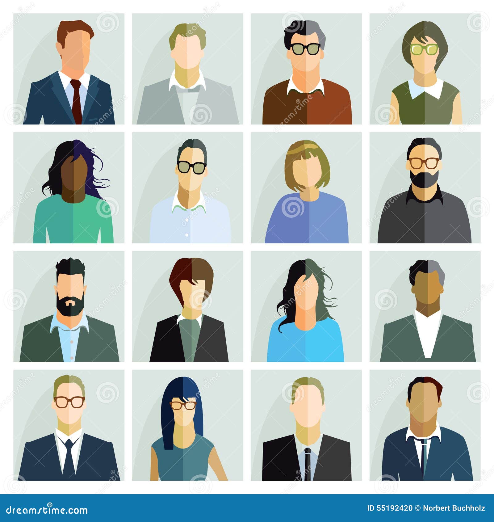 An Array Of Portraits Cartoon Vector | CartoonDealer.com #48882843