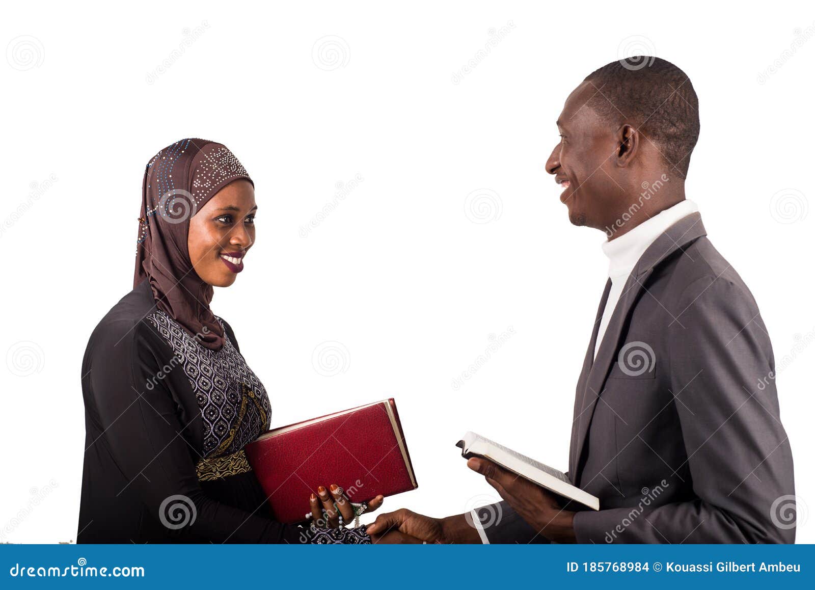 Portraits of Religious People Greeting Each Other with a Smile Stock ...