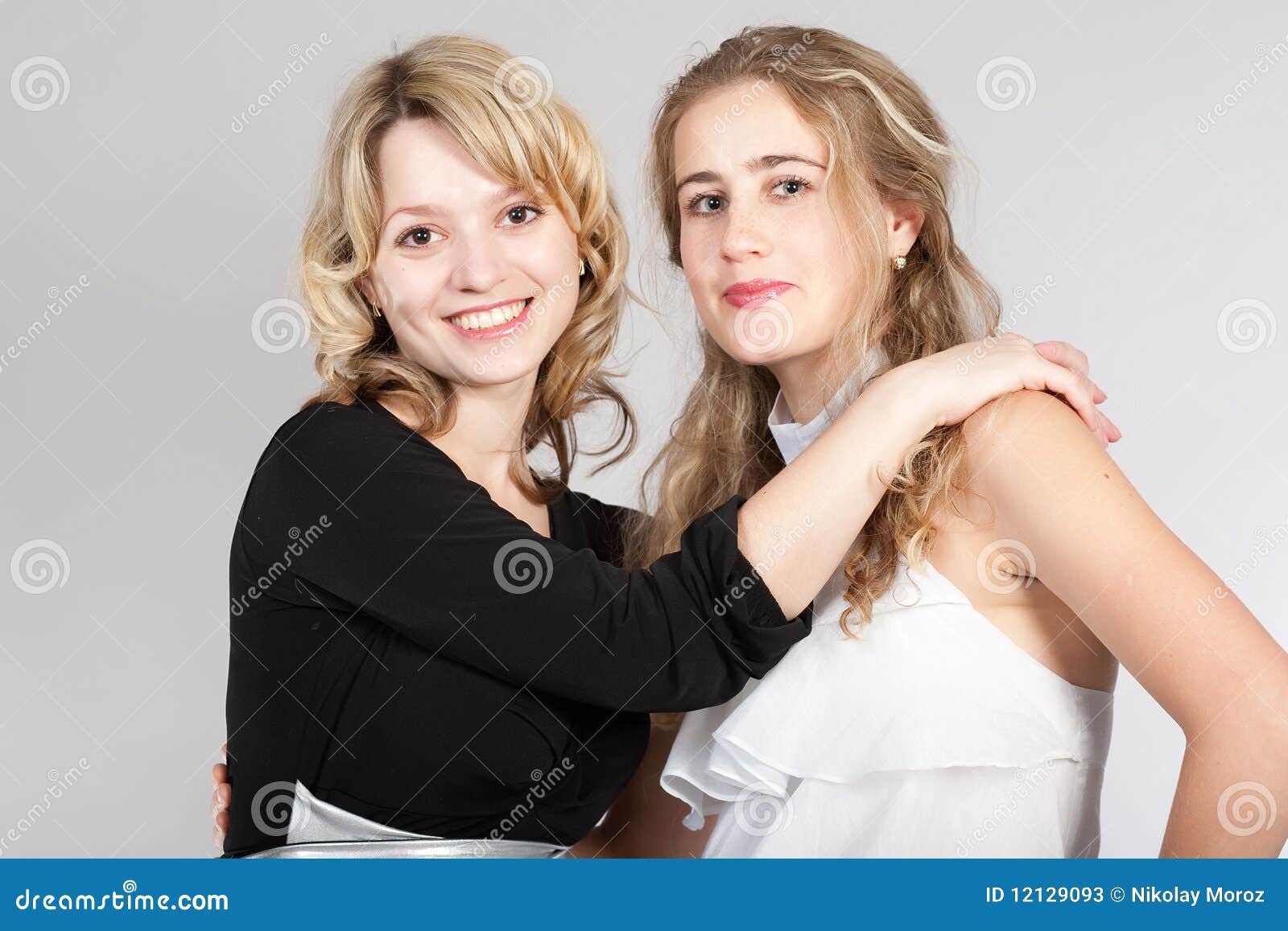 Portraits of Two Beautiful Girls Stock Image - Image of adult ...