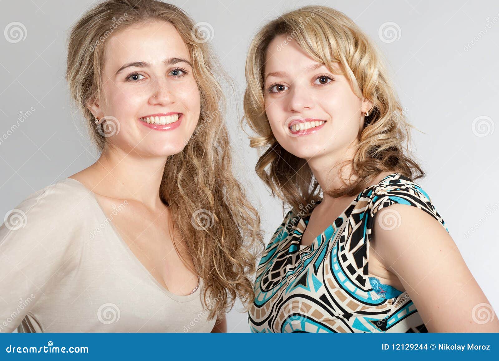 Portraits of Two Beautiful Girls Stock Photo - Image of happy, couple ...