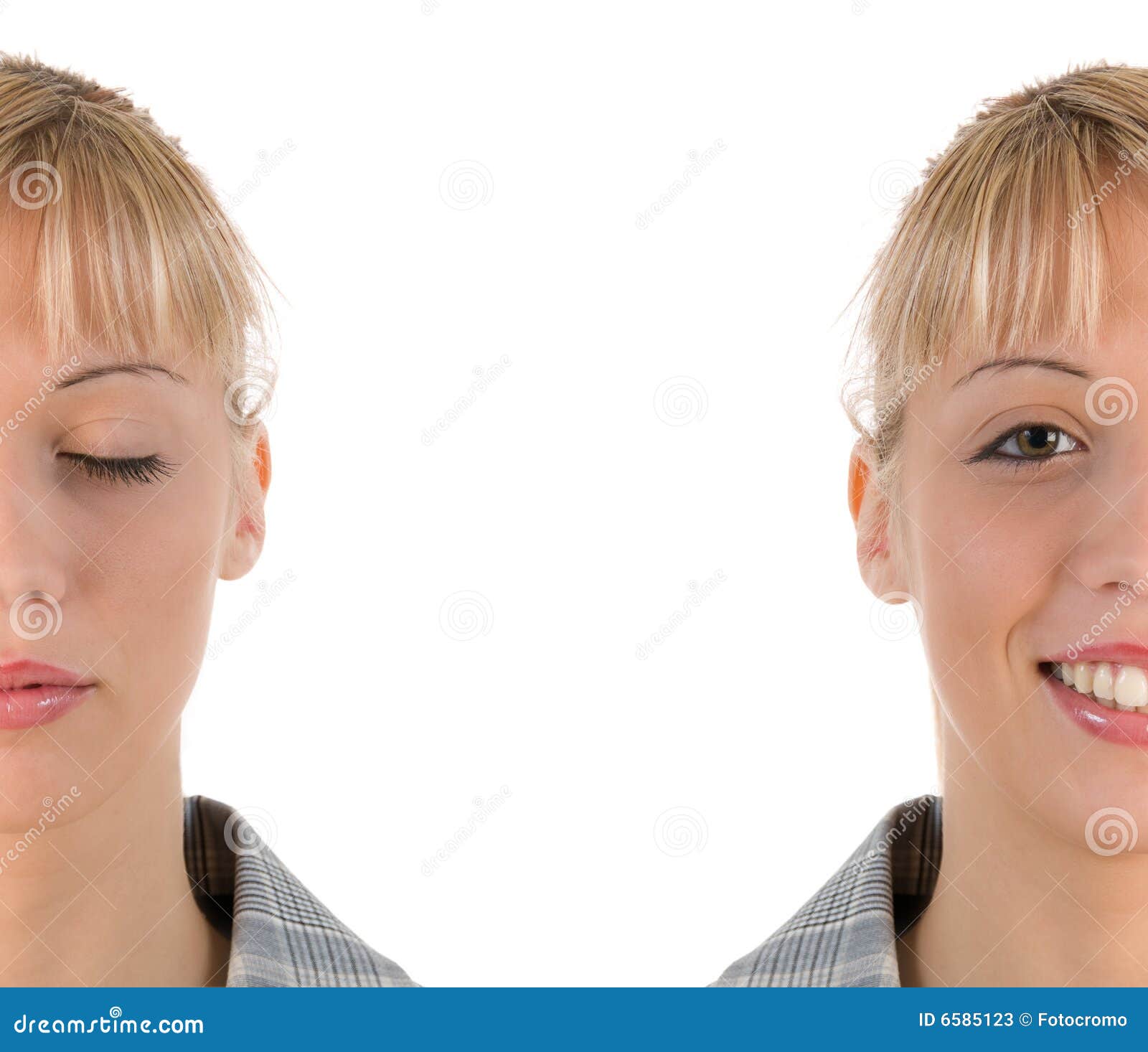Portraits of two face stock image. Image of happiness - 6585123
