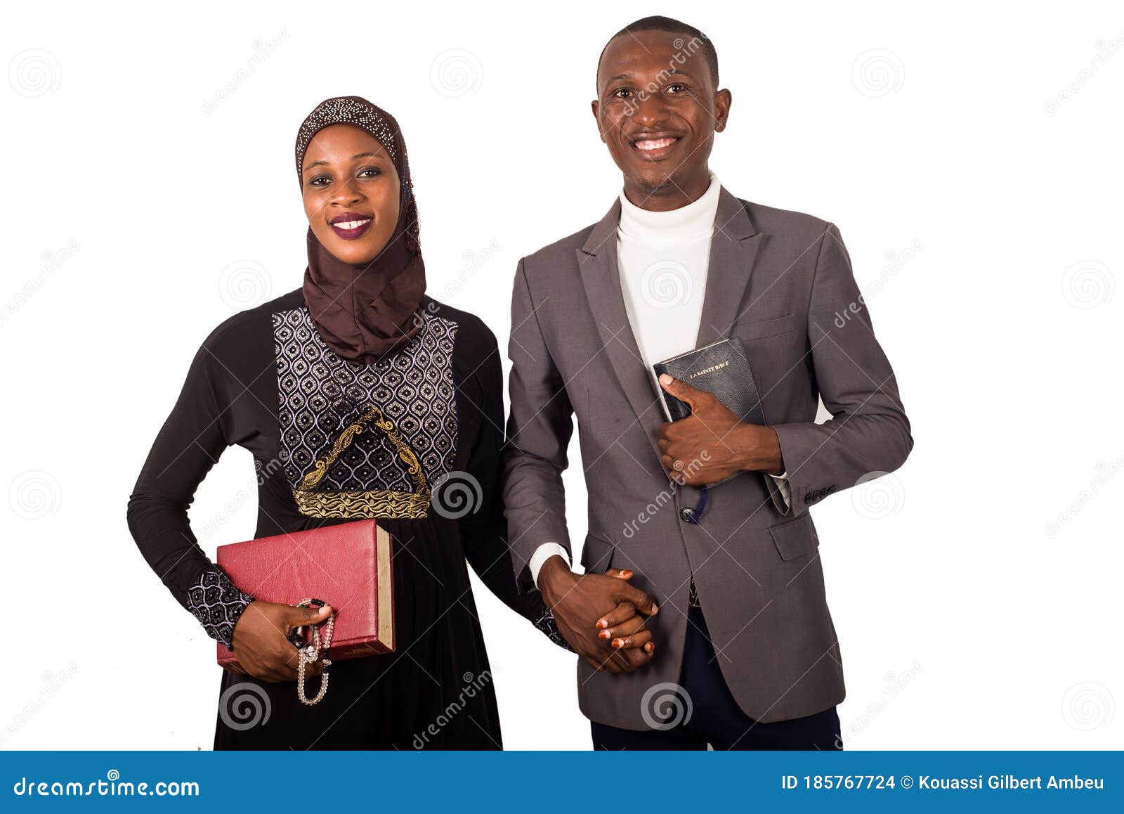 Portraits of Two Religious People Hands in Hands and Smiling Stock ...