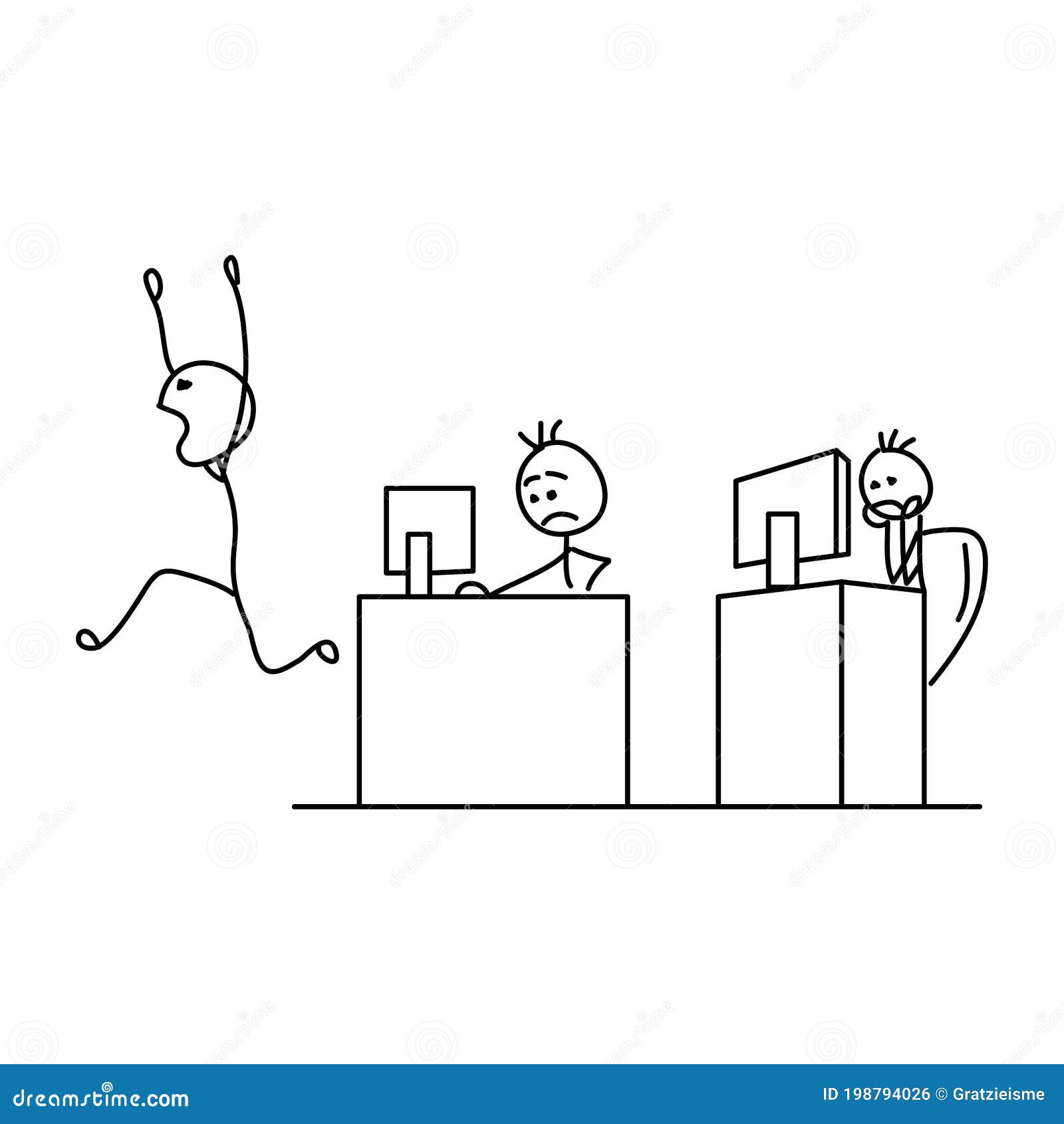 Portraits of Workers Working Under Pressure. Vector, Illustration Stock ...