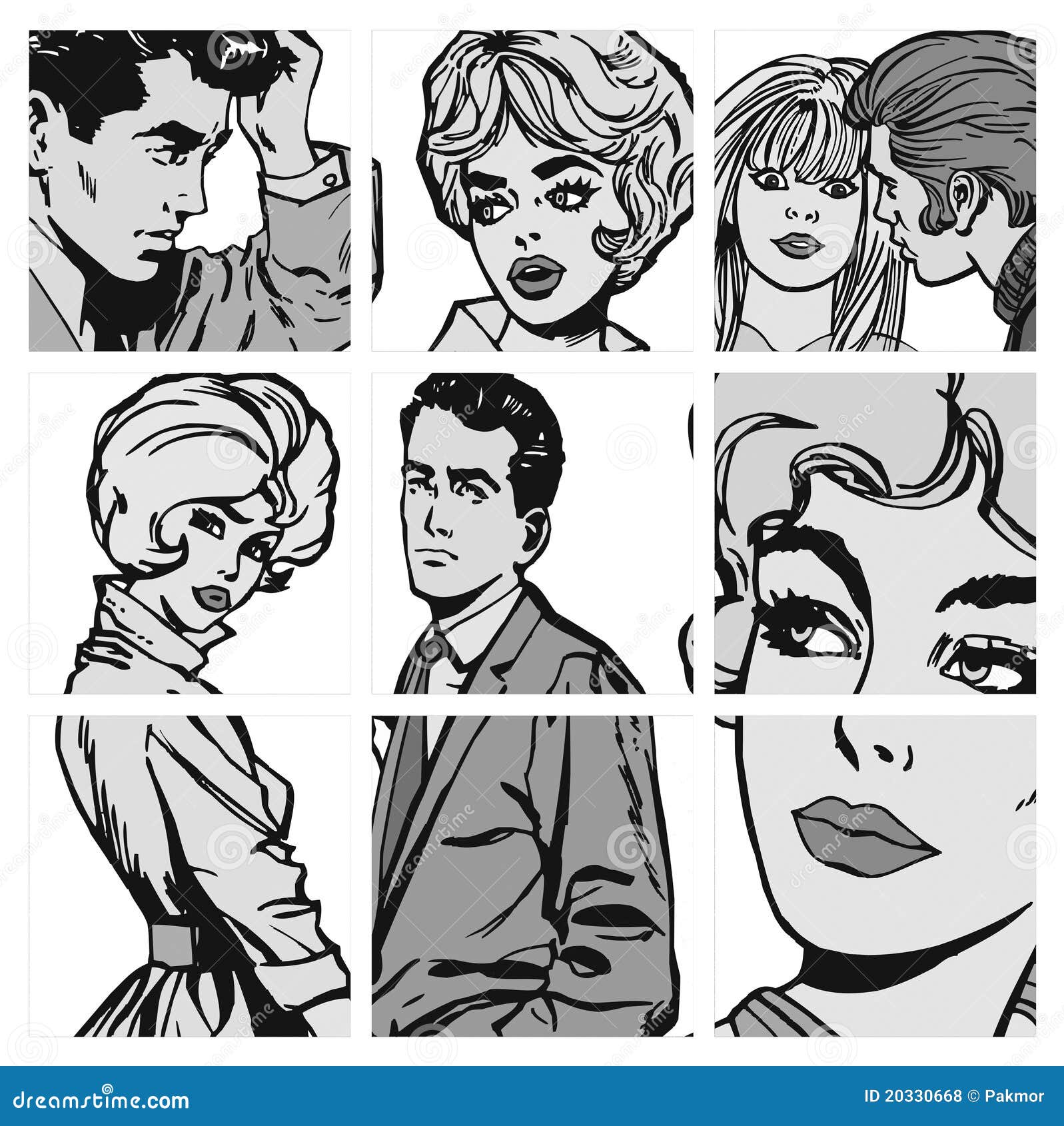 Two Young Couples Smiling Cartoons | CartoonDealer.com #153331287