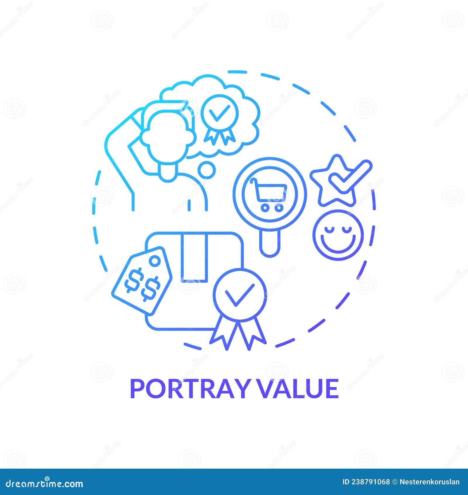 Portray Value Blue Gradient Concept Icon Stock Vector - Illustration of ...