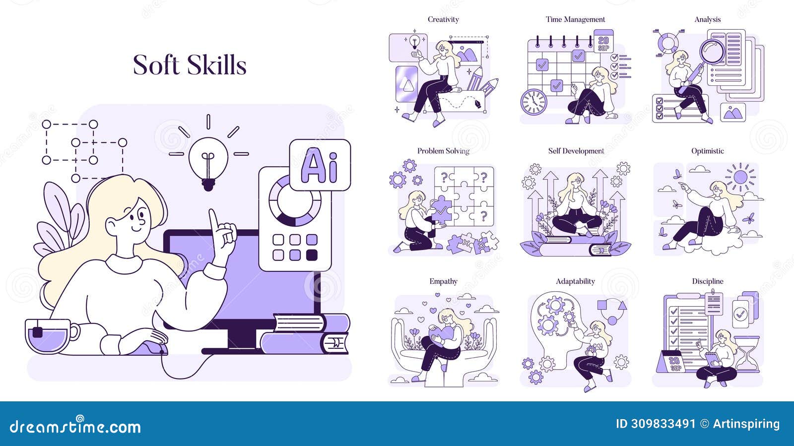 Portrayal of Essential Interpersonal Abilities Stock Vector ...