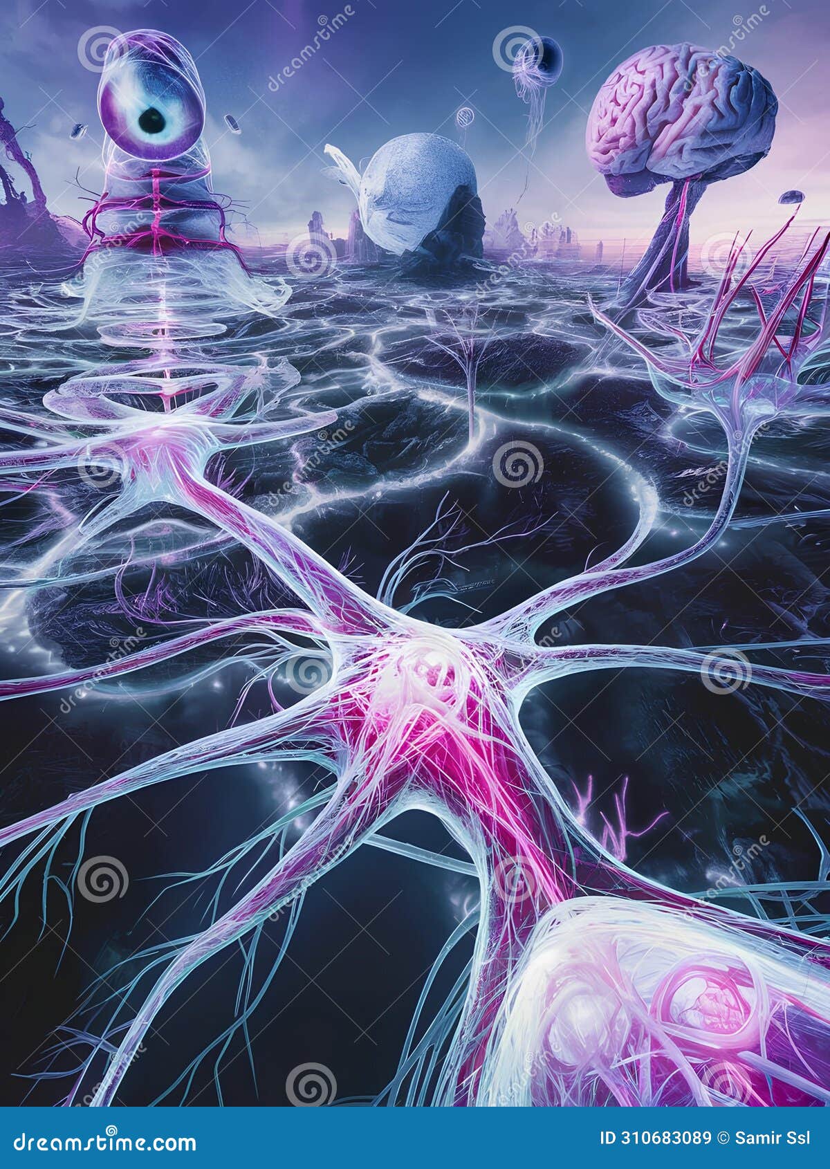 Portraying the Nervous System Stock Illustration - Illustration of ...