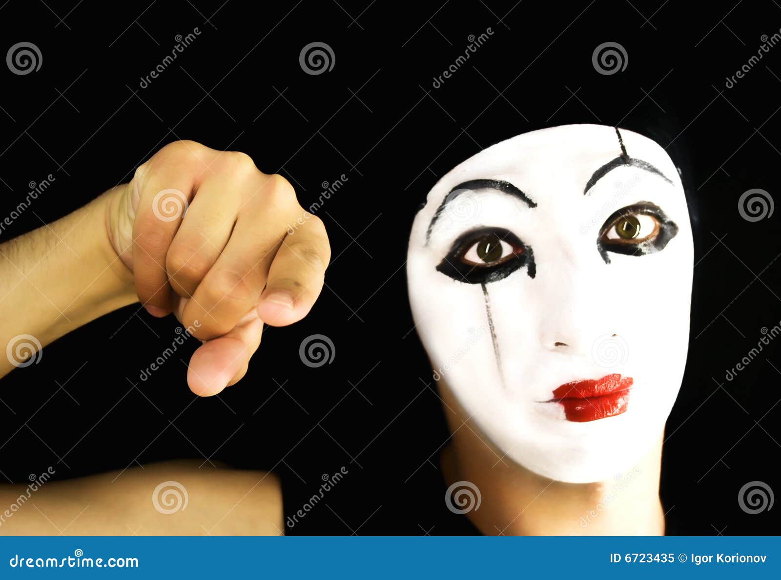 Portret of the mime stock image. Image of eyes, drama - 6723435