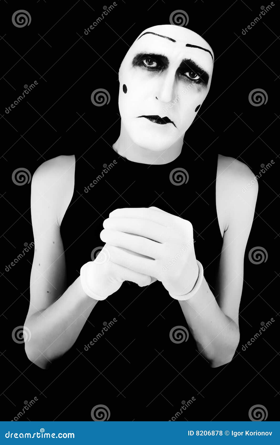 Portret of the mime stock photo. Image of mime, eyes, theatre - 8206878