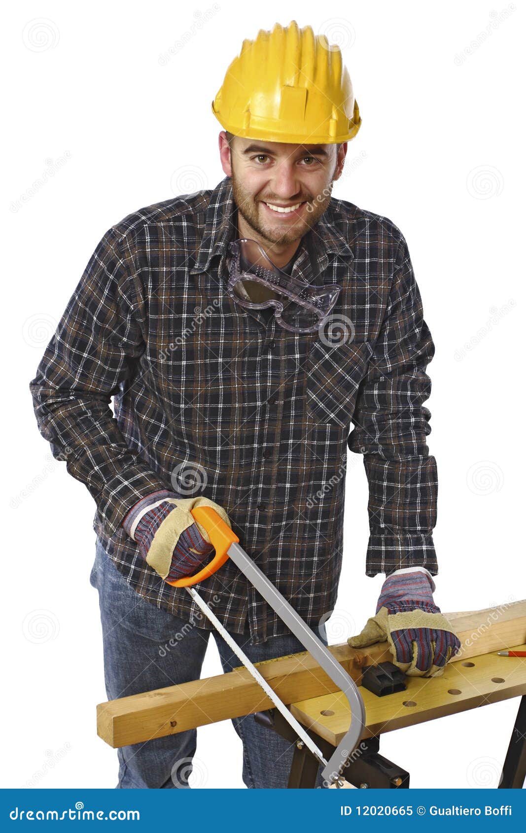 Portret van arbeider stock afbeelding. Image of bouwvakker - 12020665