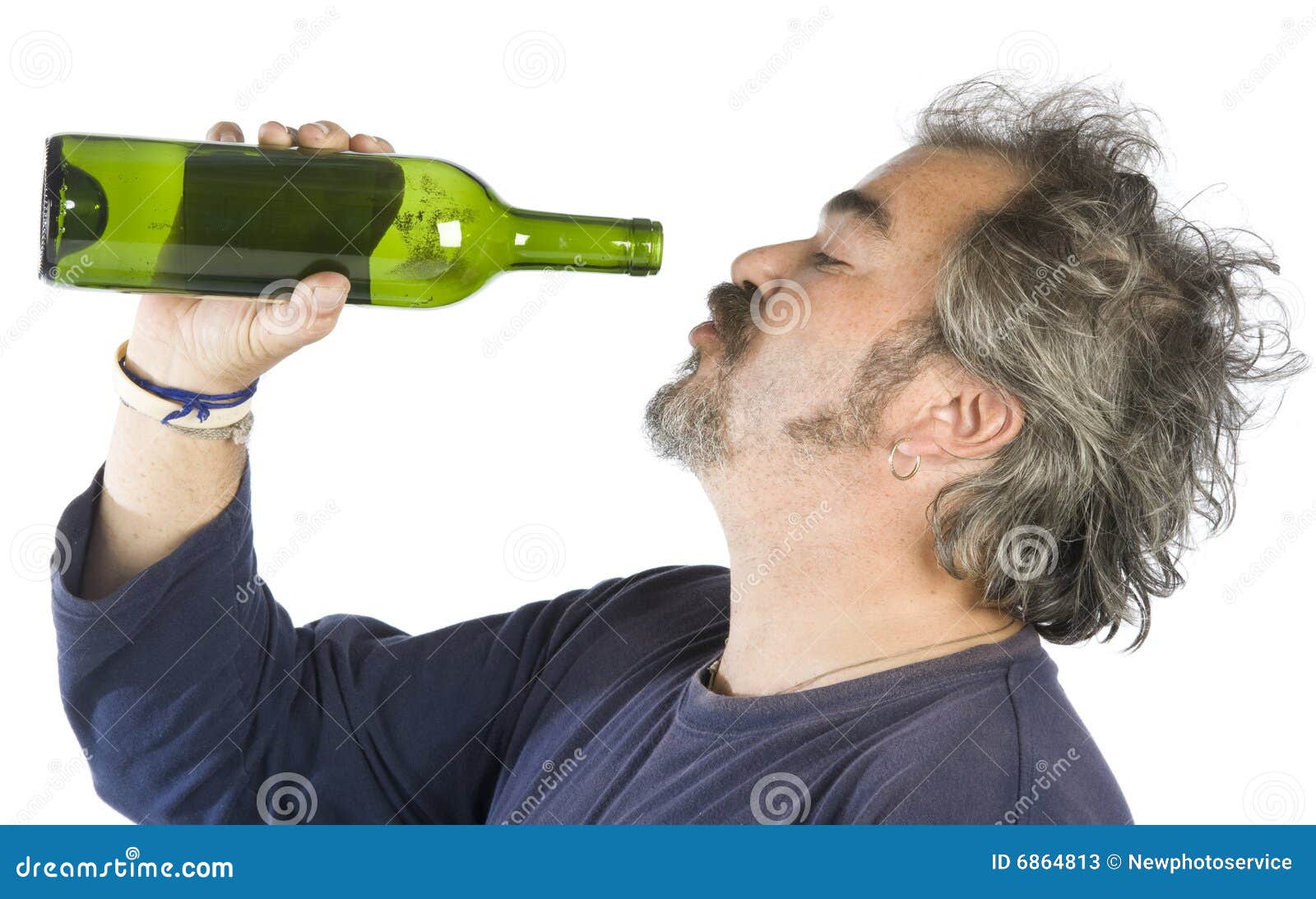 Portret Van Een Dronken Mens Stock Afbeelding - Image of fles, mannetje ...