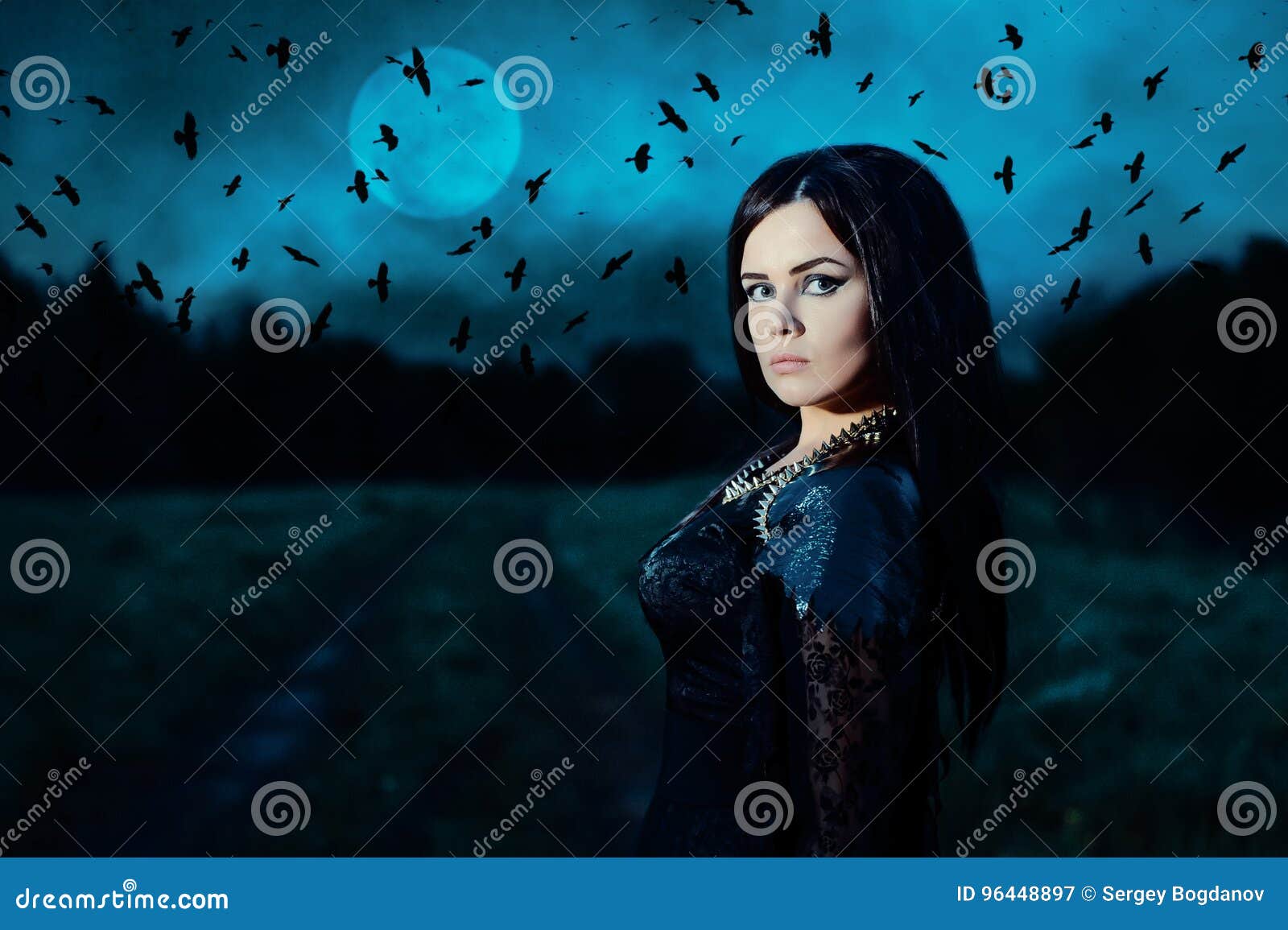 Portret van een heks stock afbeelding. Image of kaukasisch - 96448897